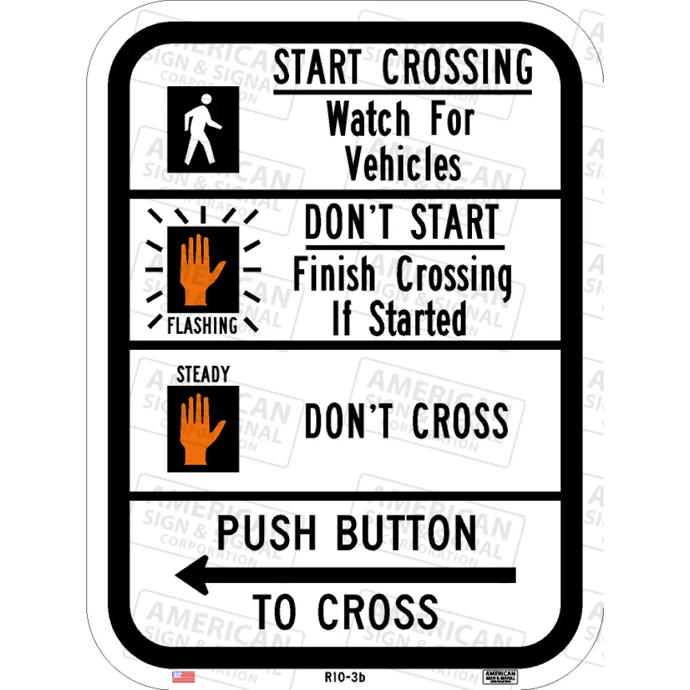 R10-3b Pedestrian Signal Information (Symbol) Sign