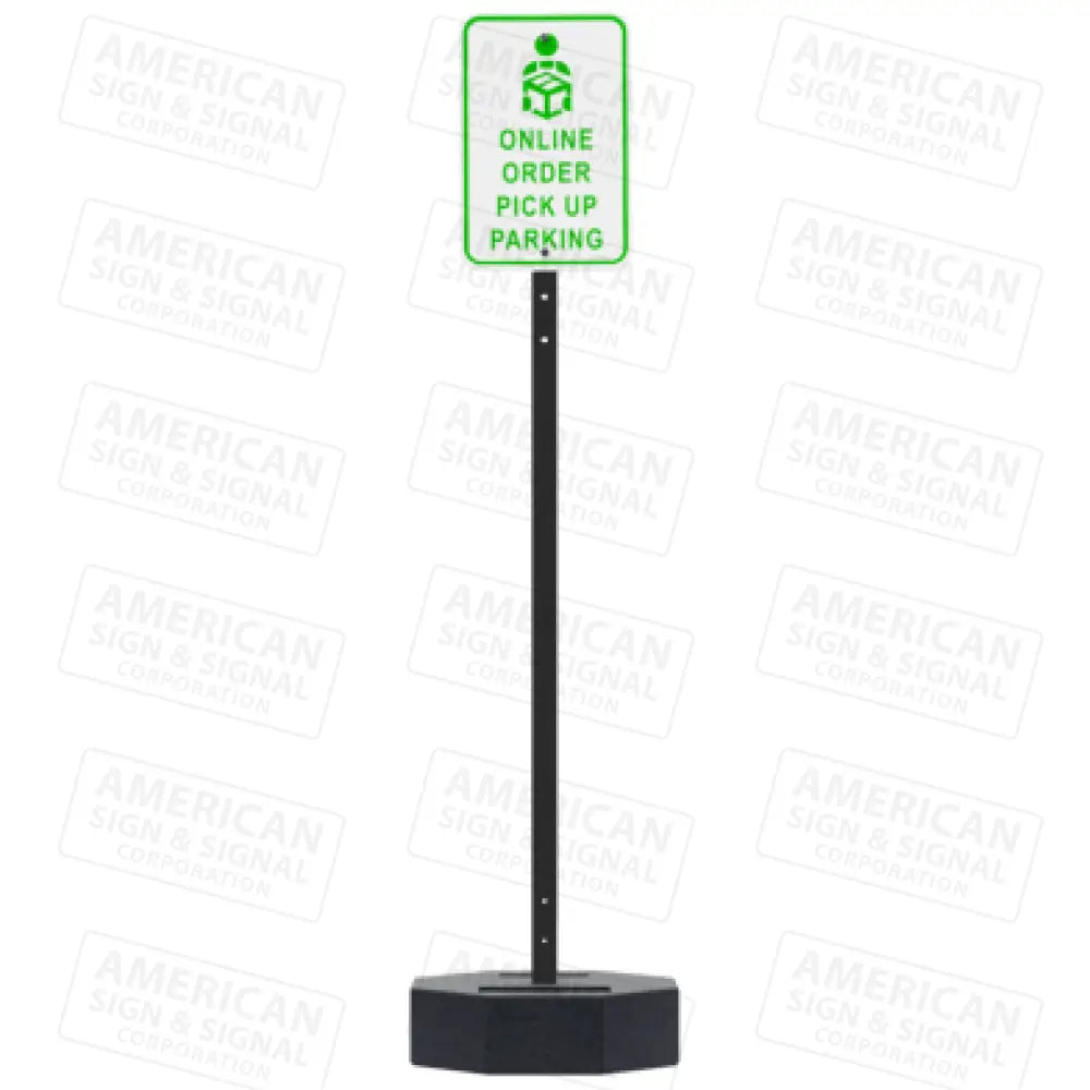Poste de señalización portátil con base de goma