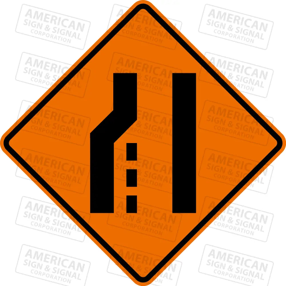 W4-2L Left Lane Ends TTC Sign